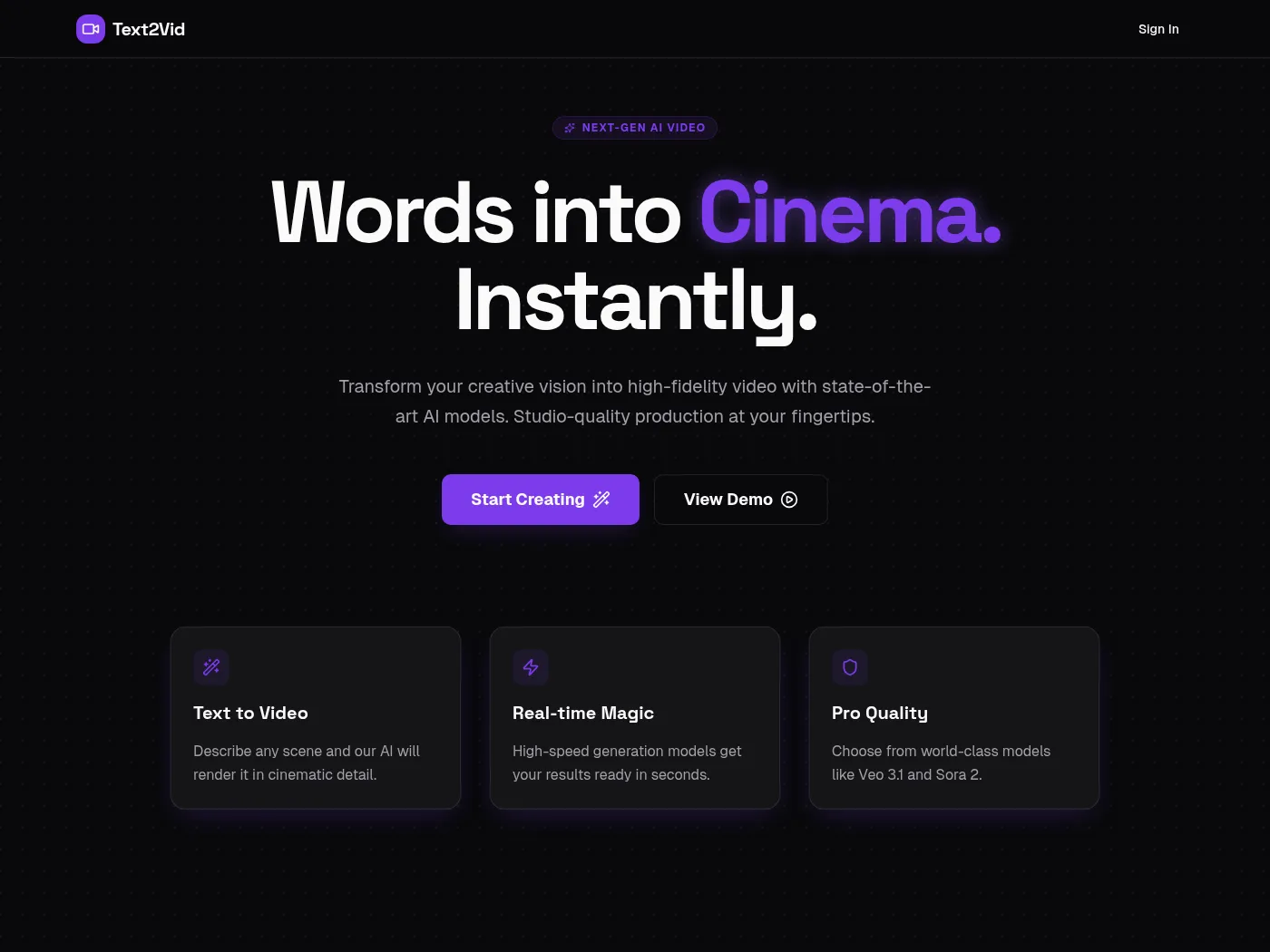 Text2Vid Studio