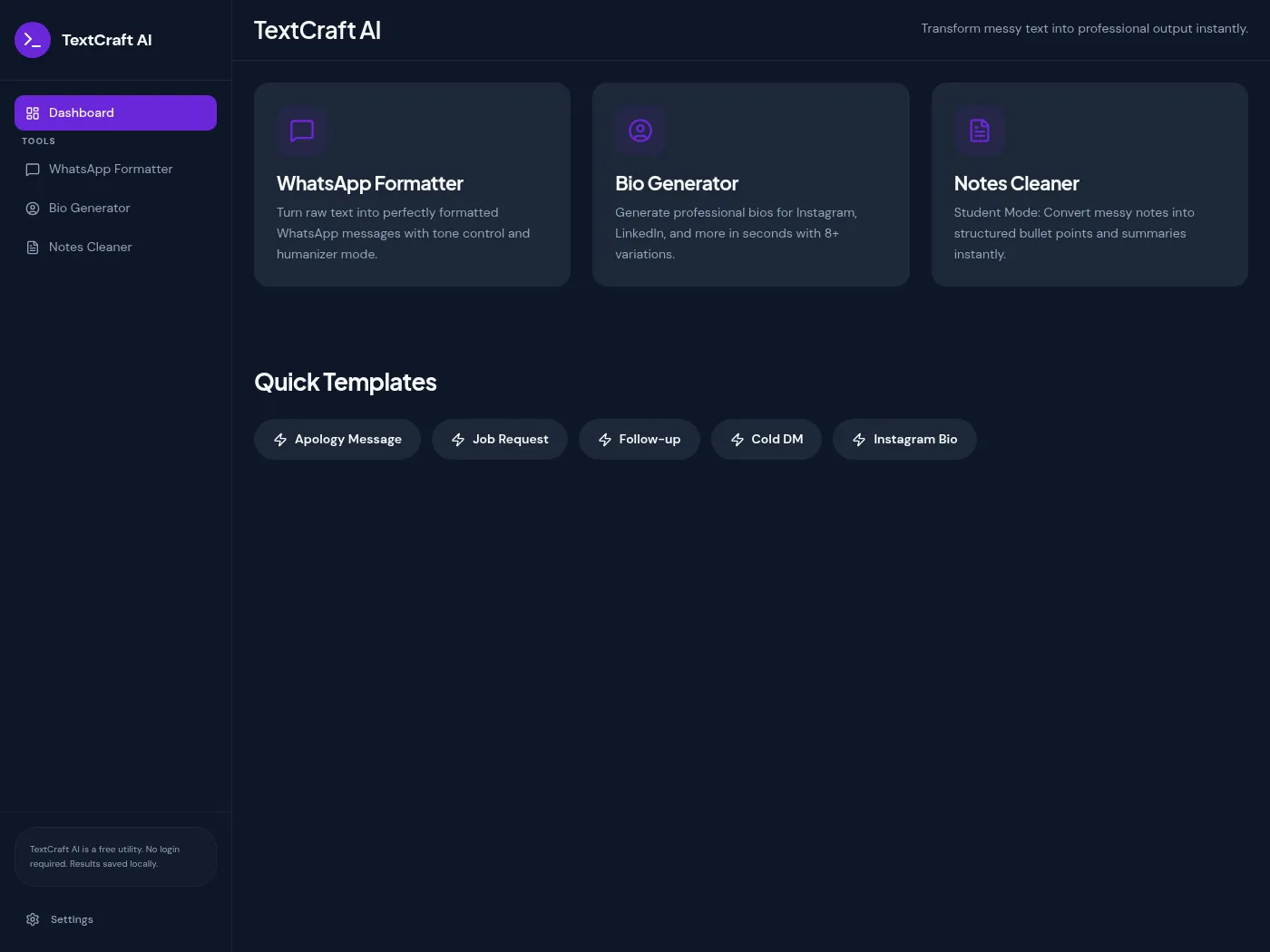 TextCraft AI