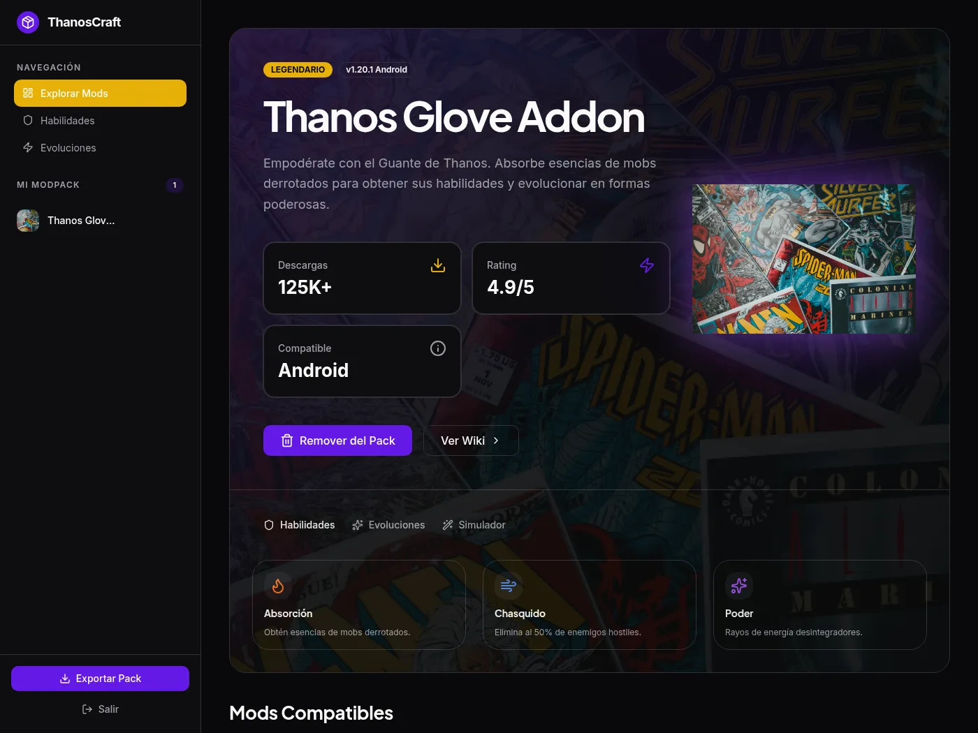 Thanos Glove Addon MCPE