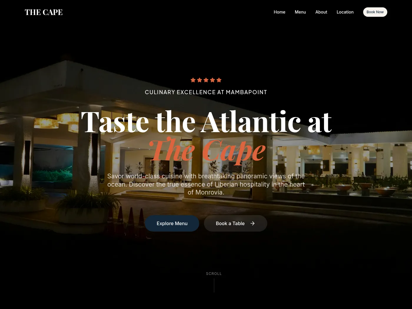 The Cape Restaurant Web