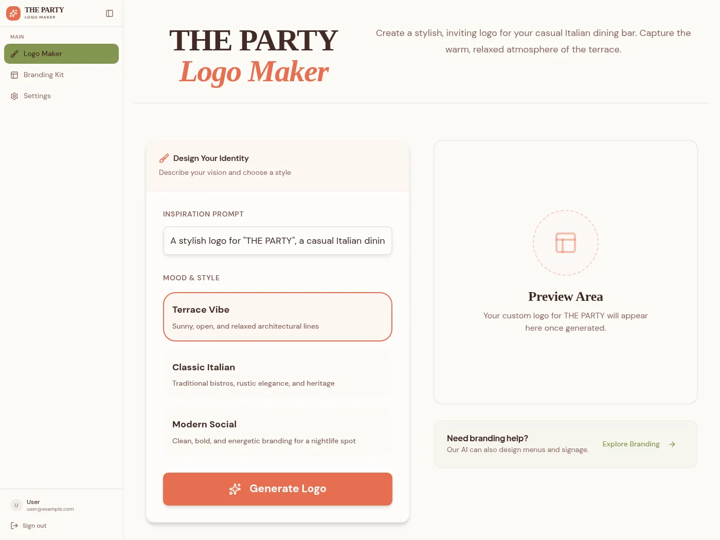 THE PARTY Logo Maker
