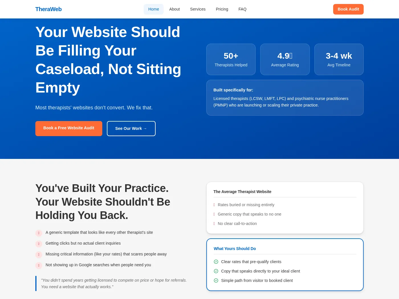 TheraWeb Agency Landing Site