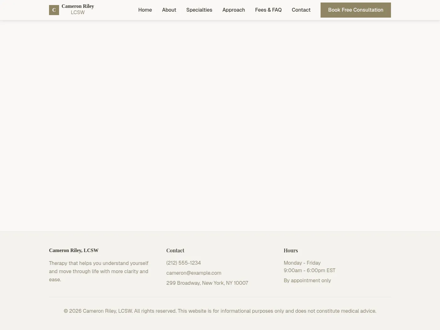 Cameron Riley Therapy Site
