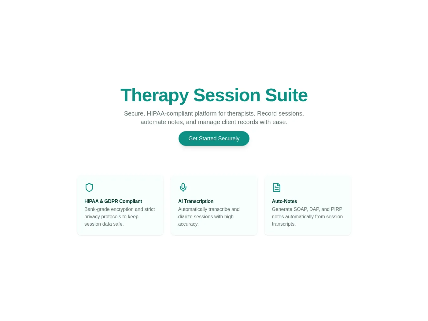 Therapy Session Suite
