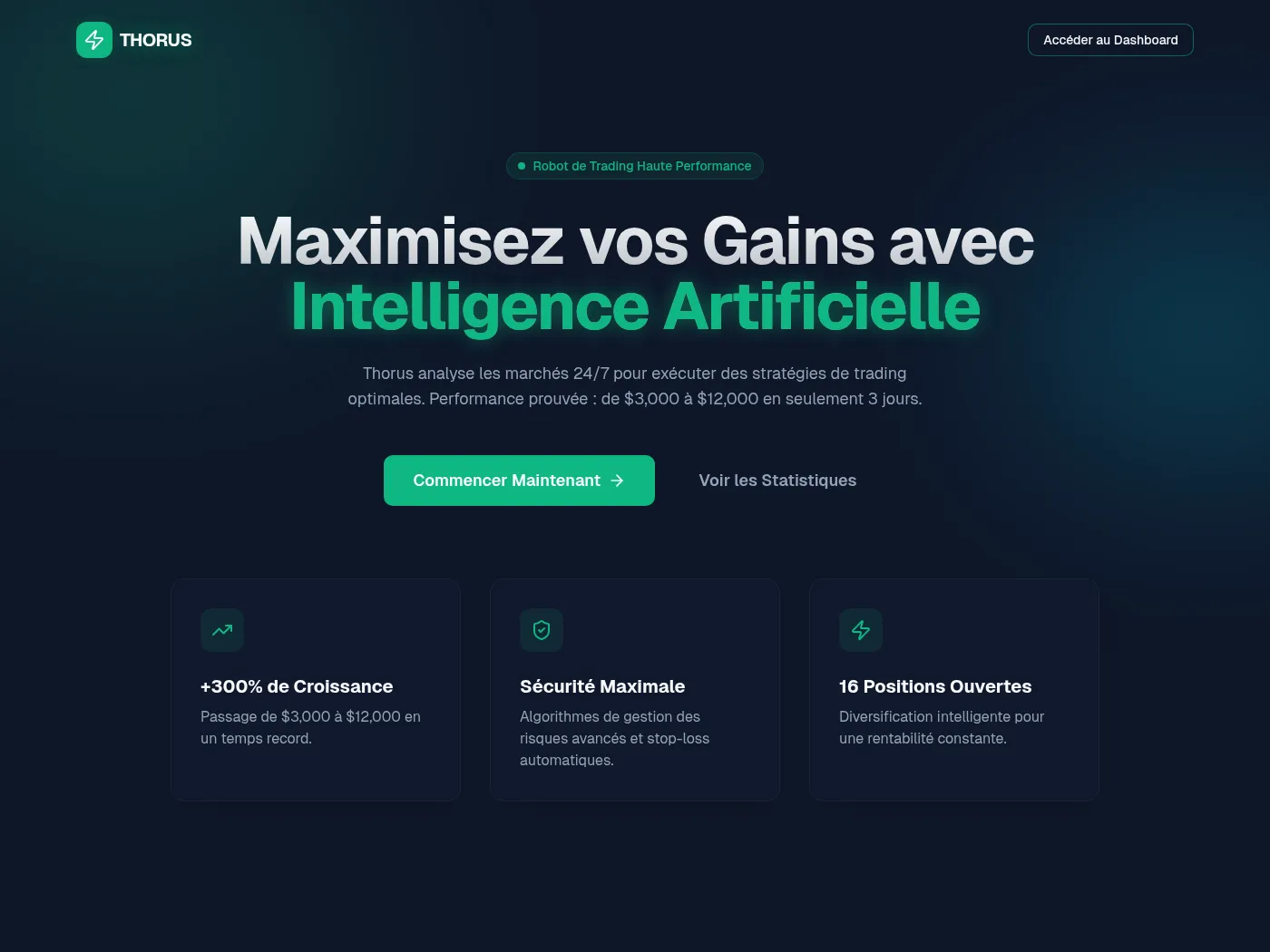 Thorus Trading Dashboard