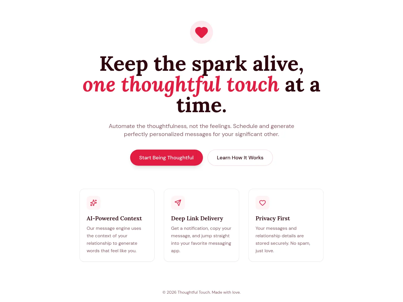 Thoughtful Touch Web App