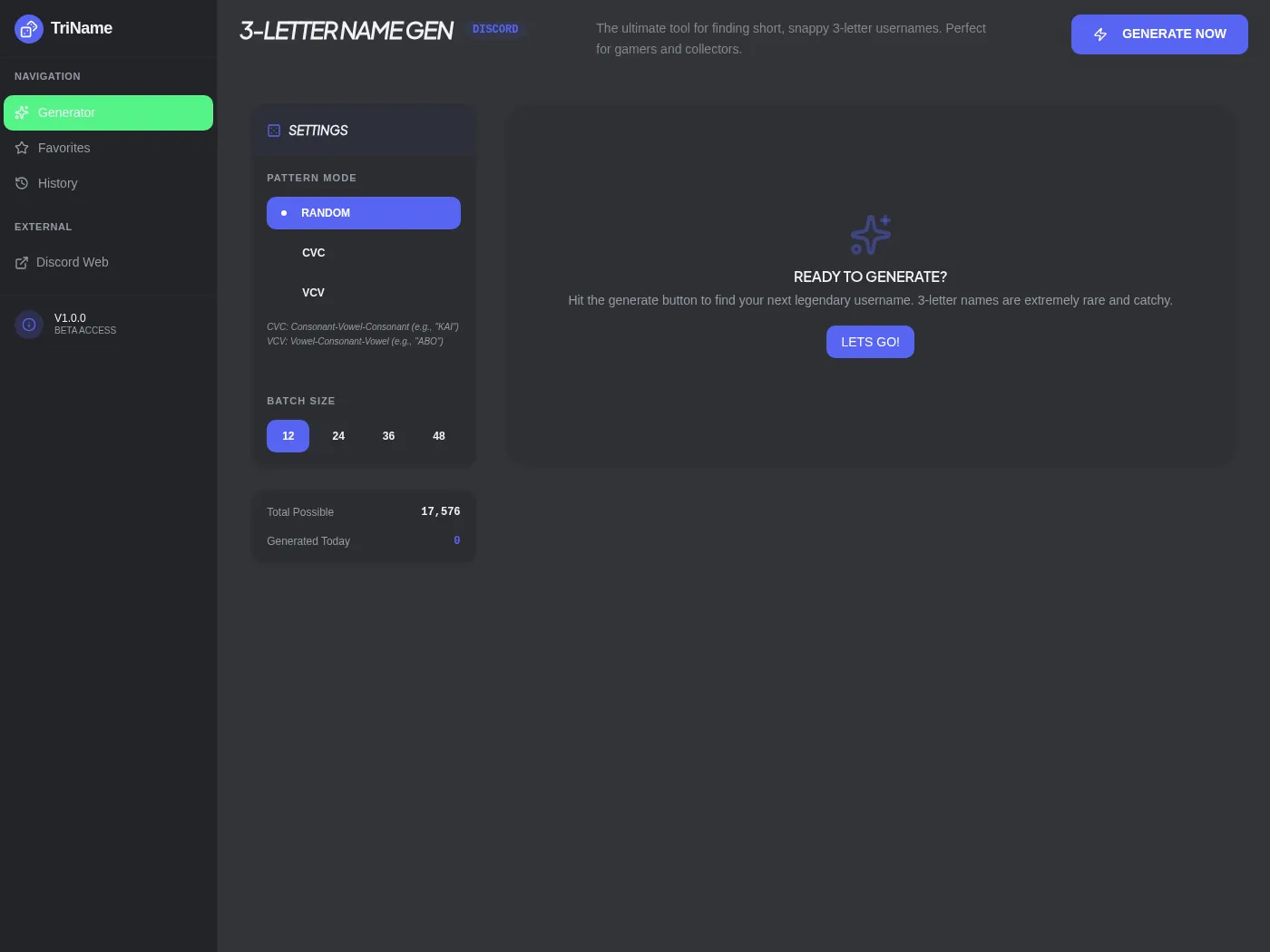 TriName Discord Generator