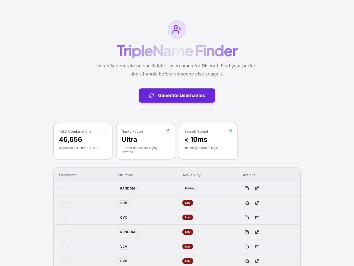 TripleName Finder