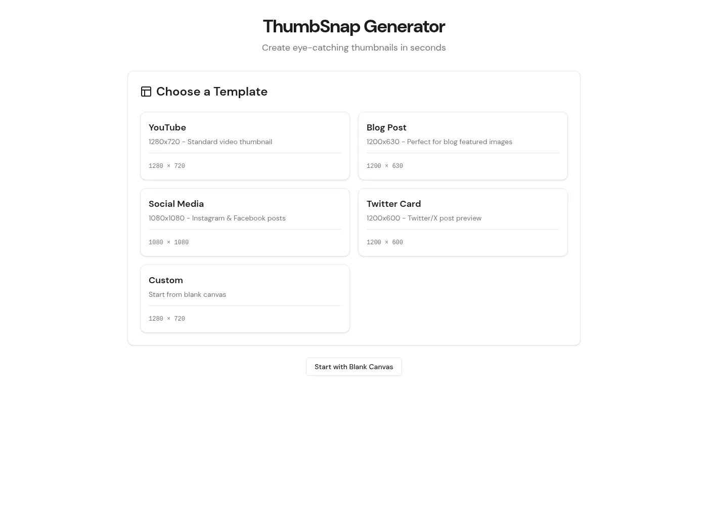 ThumbSnap Generator