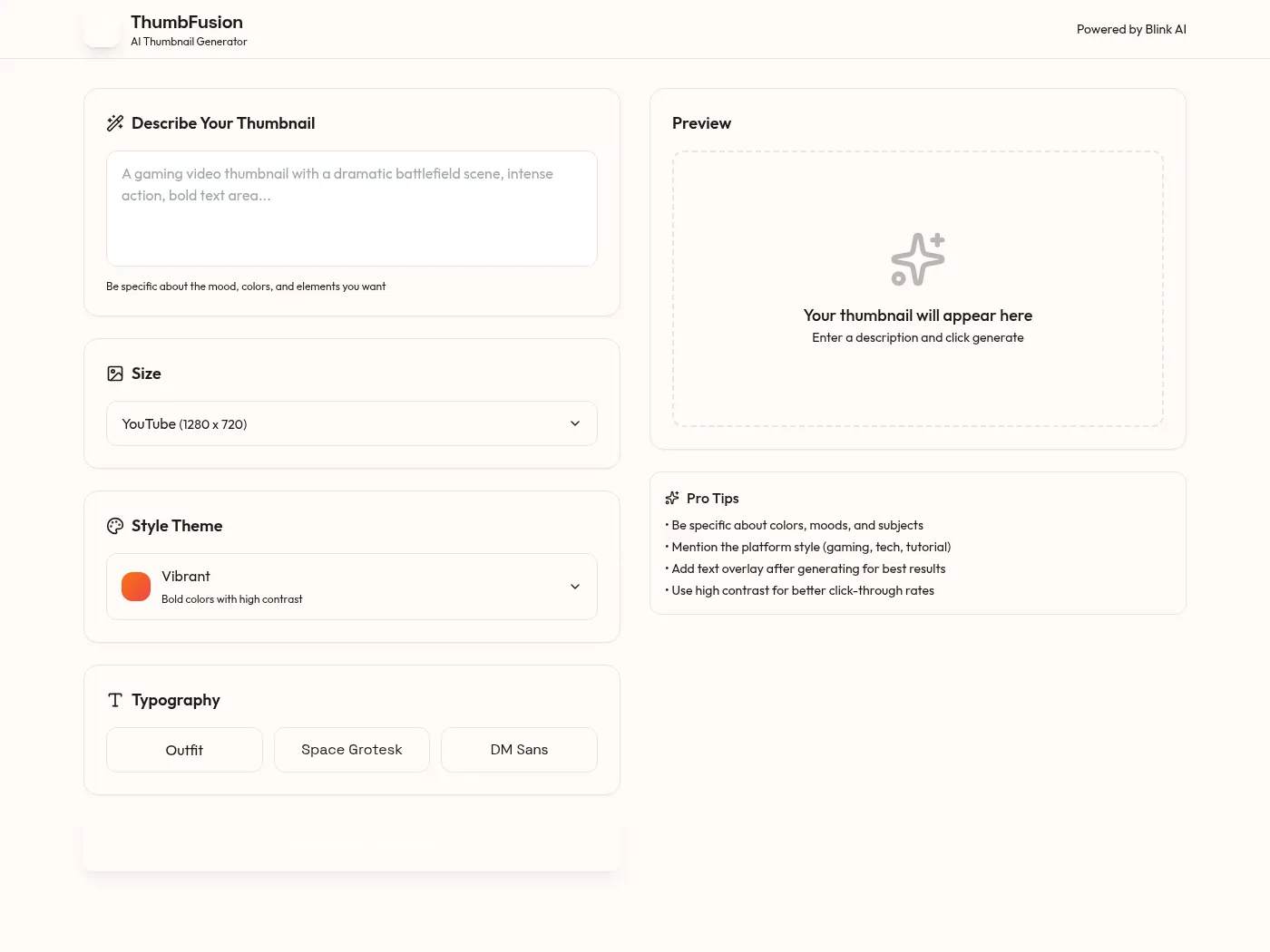 ThumbFusion Generator