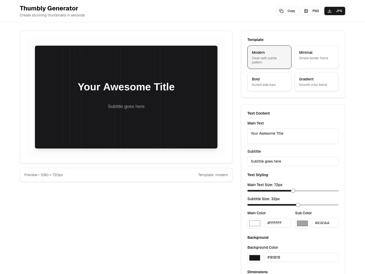 Thumbly Generator