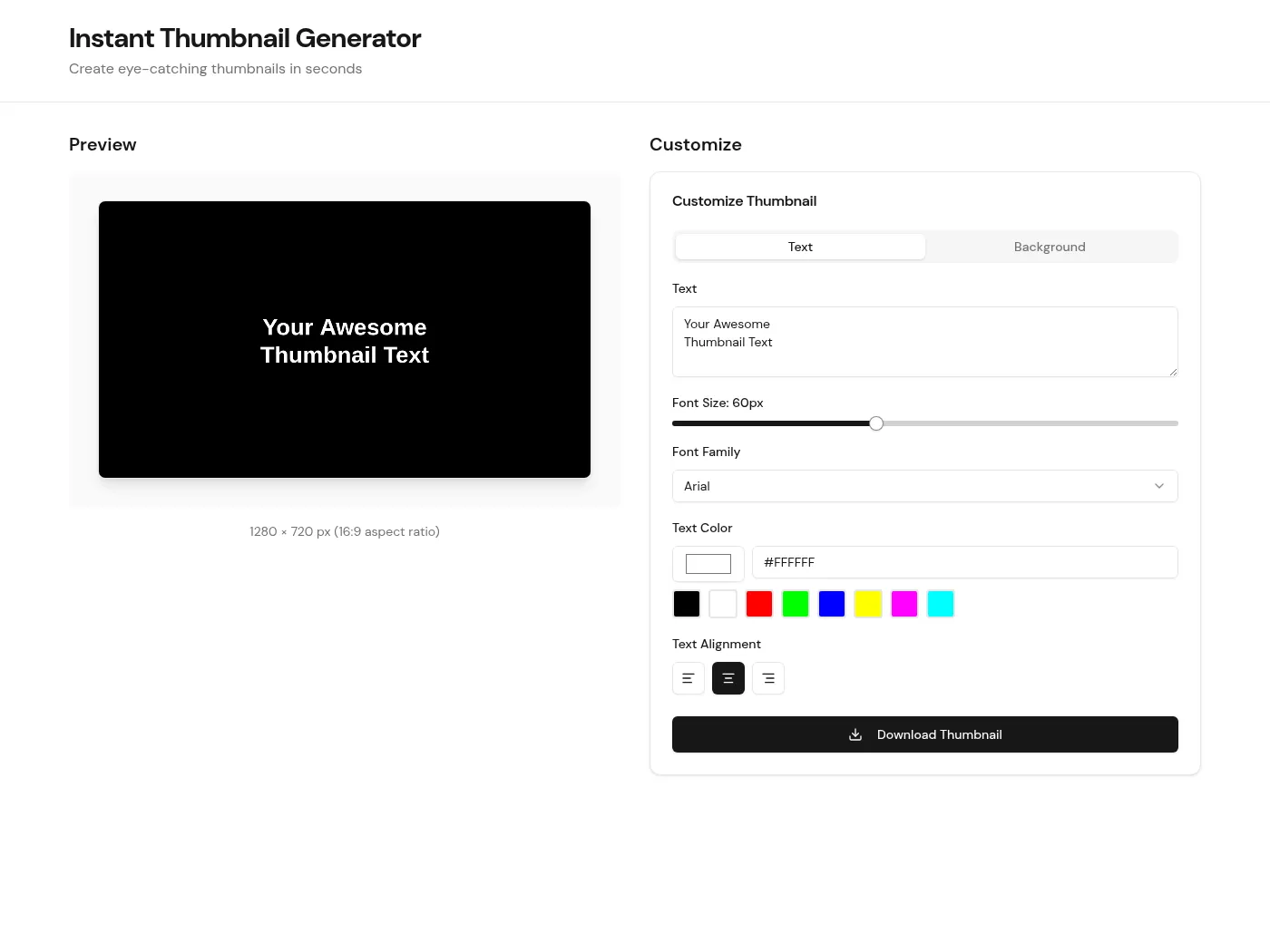 Instant Thumbnail Generator