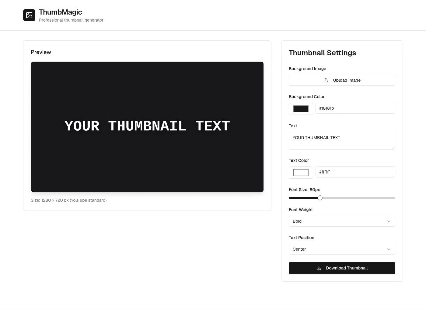 ThumbMagic Generator