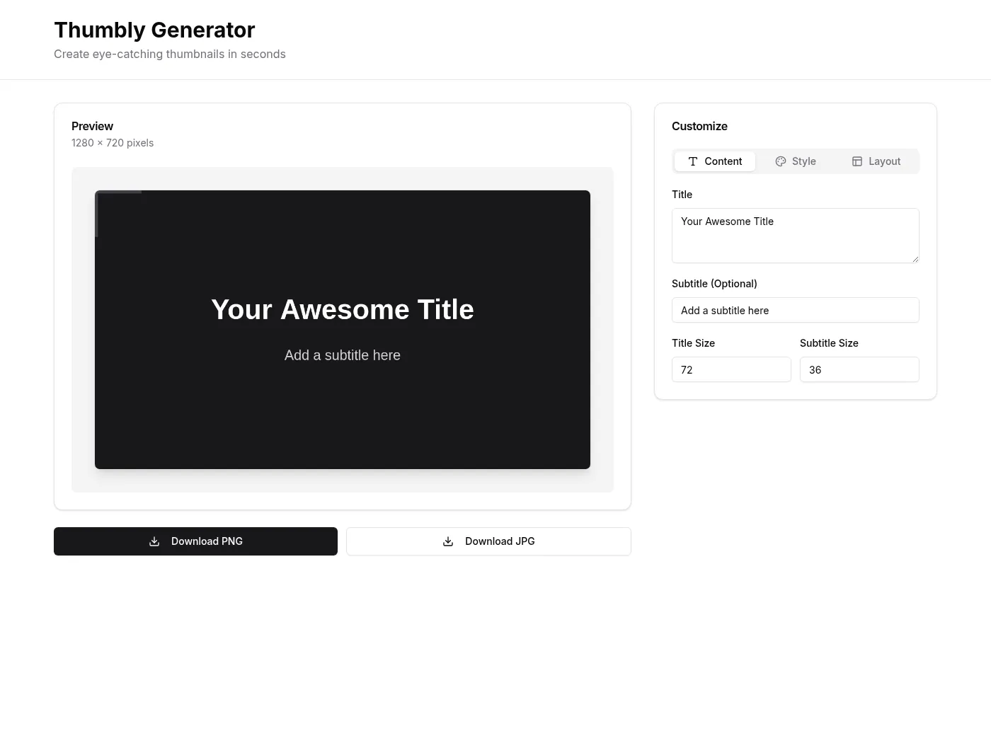 Thumbly Generator