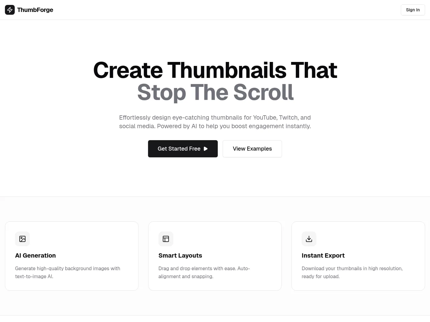 ThumbForge Generator