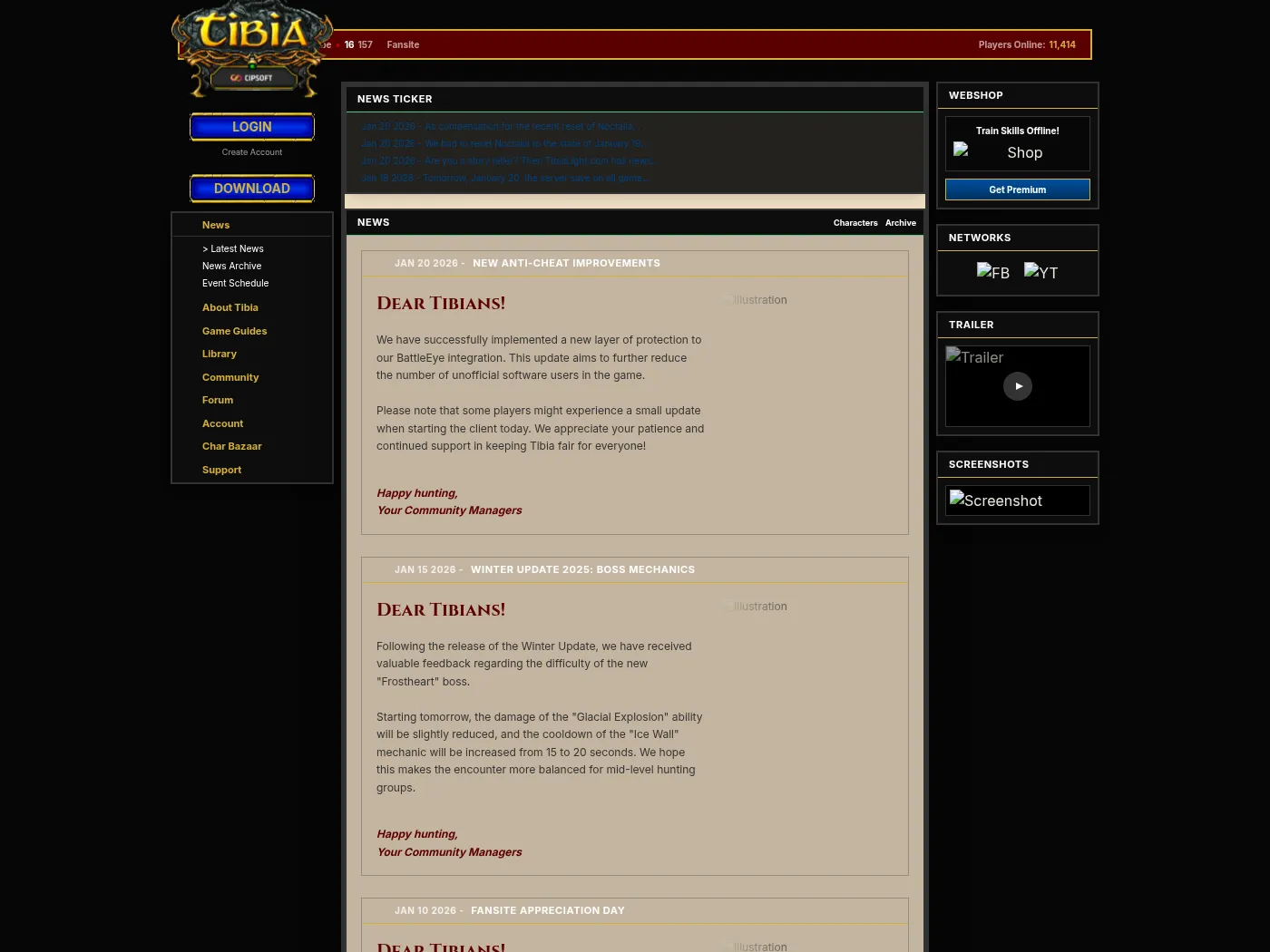 Tibia Web Clone