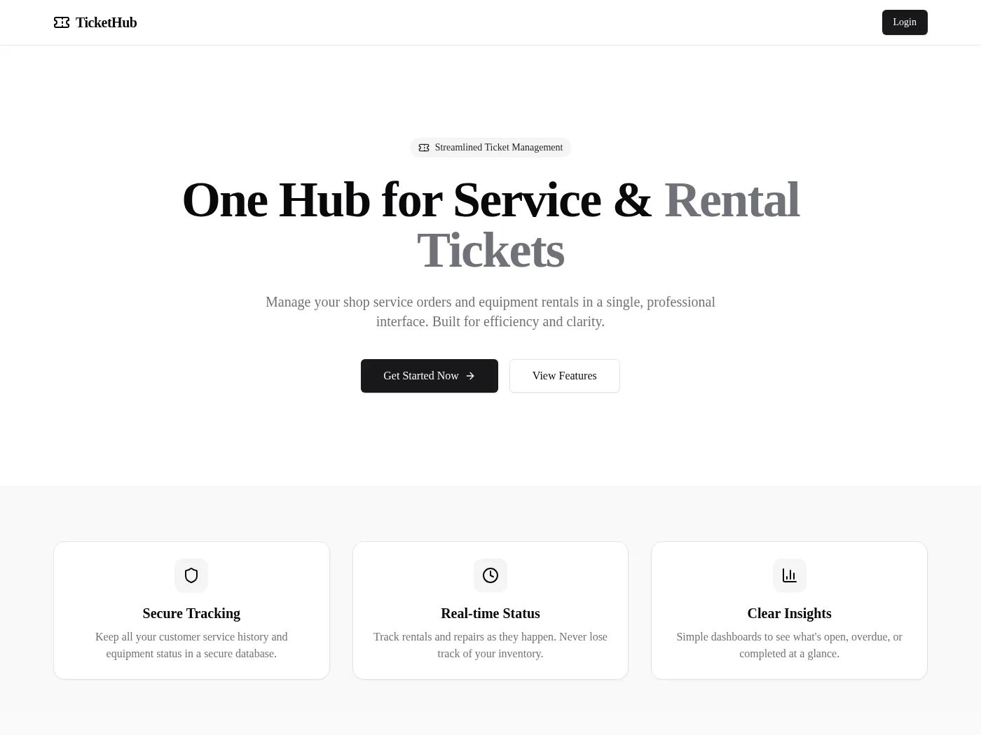 Service & Rental Ticket Hub