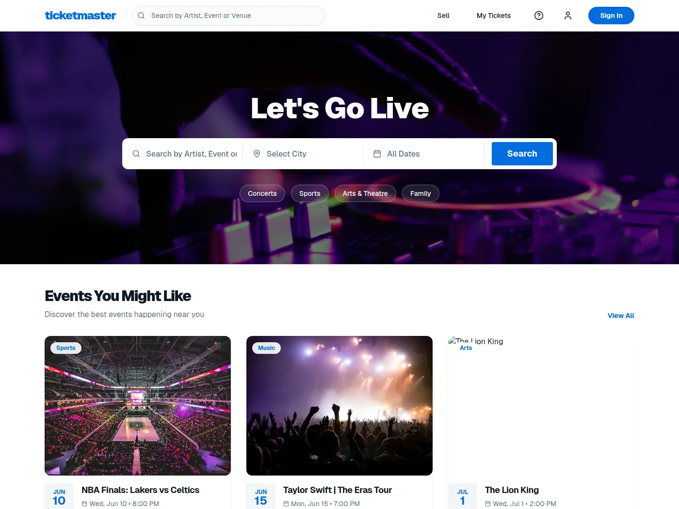 TicketMaster Clone Pro