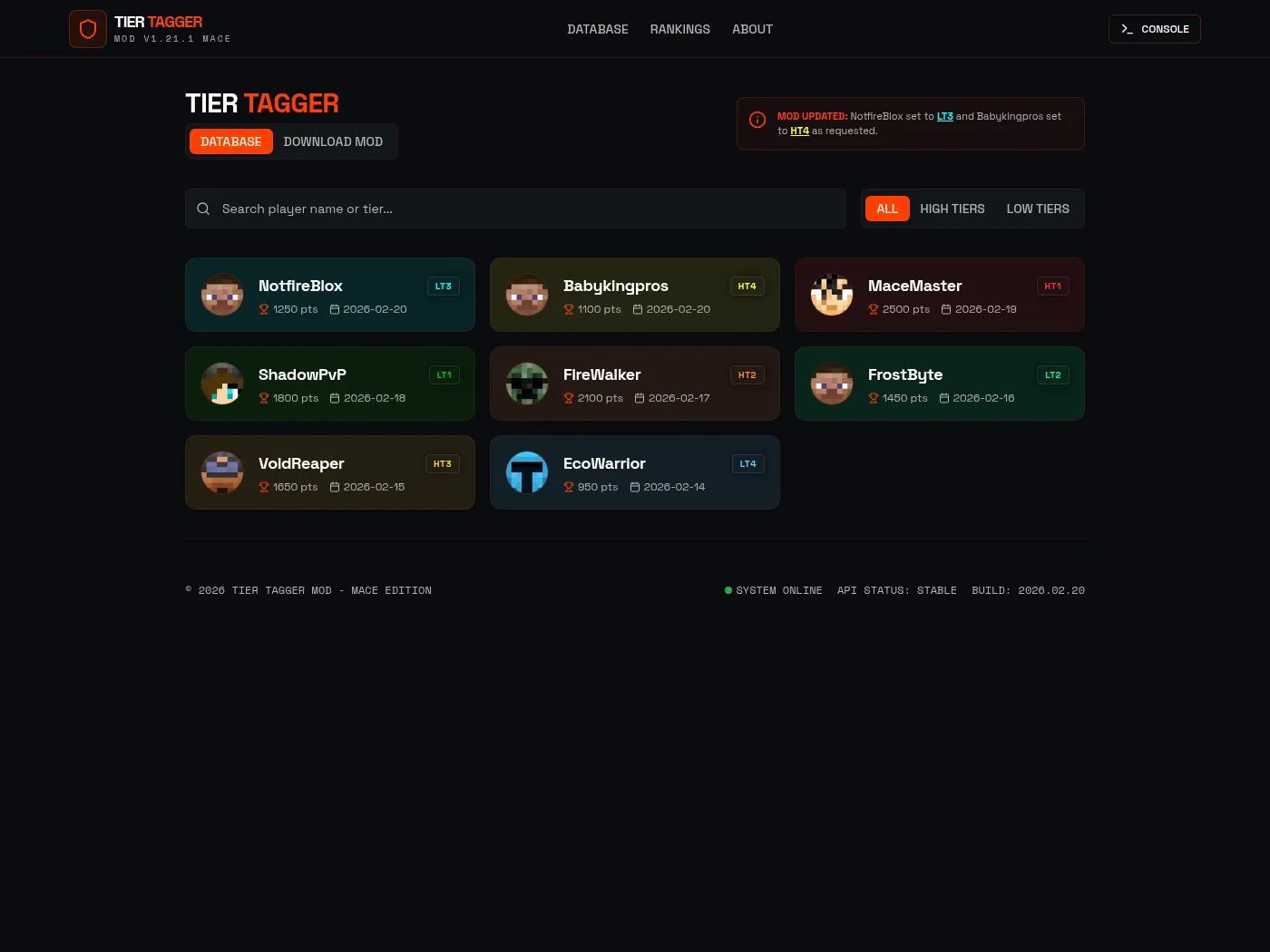 Custom Tier Tagger Mod