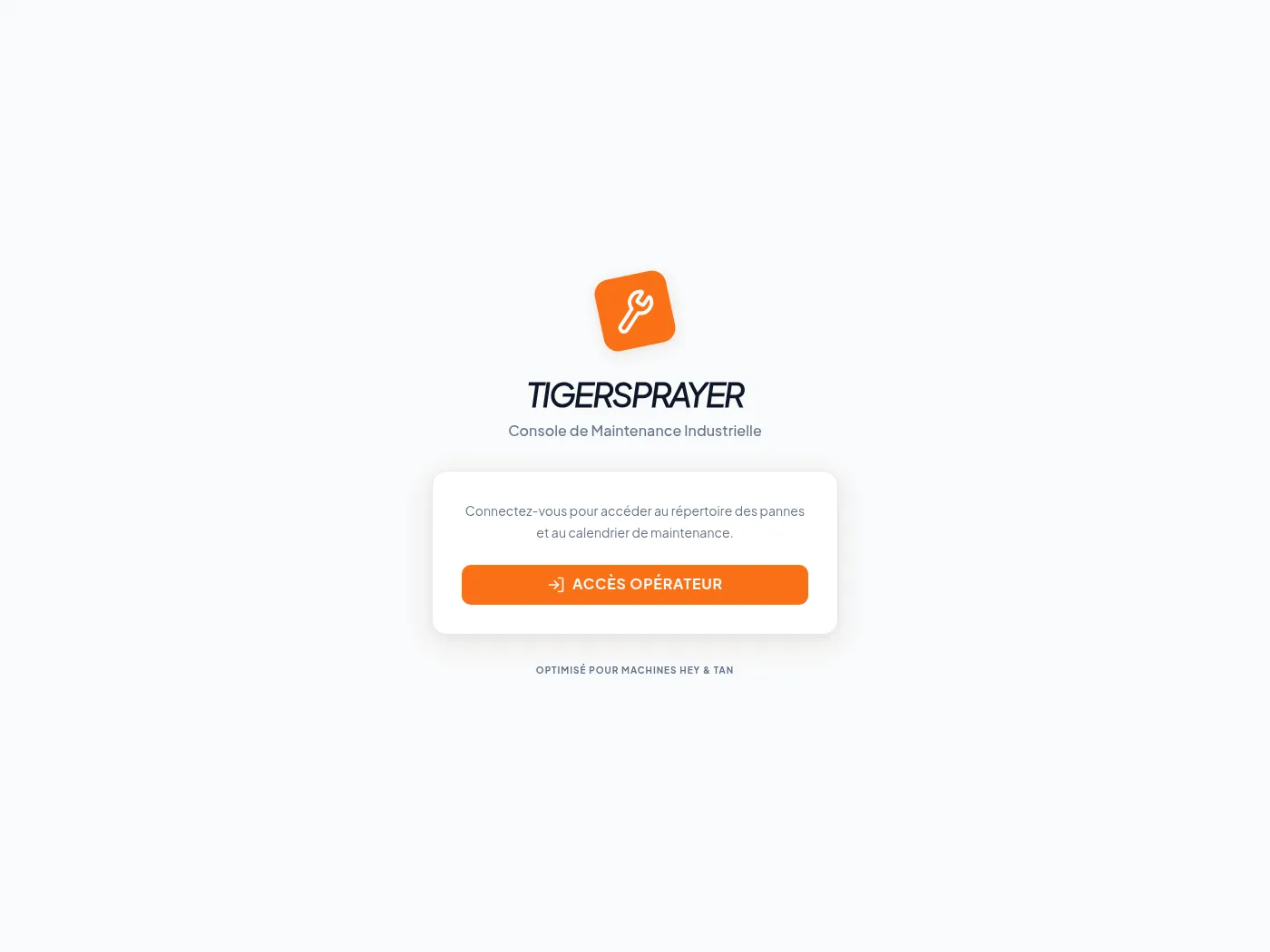 TigerSprayer Maintenance Desk