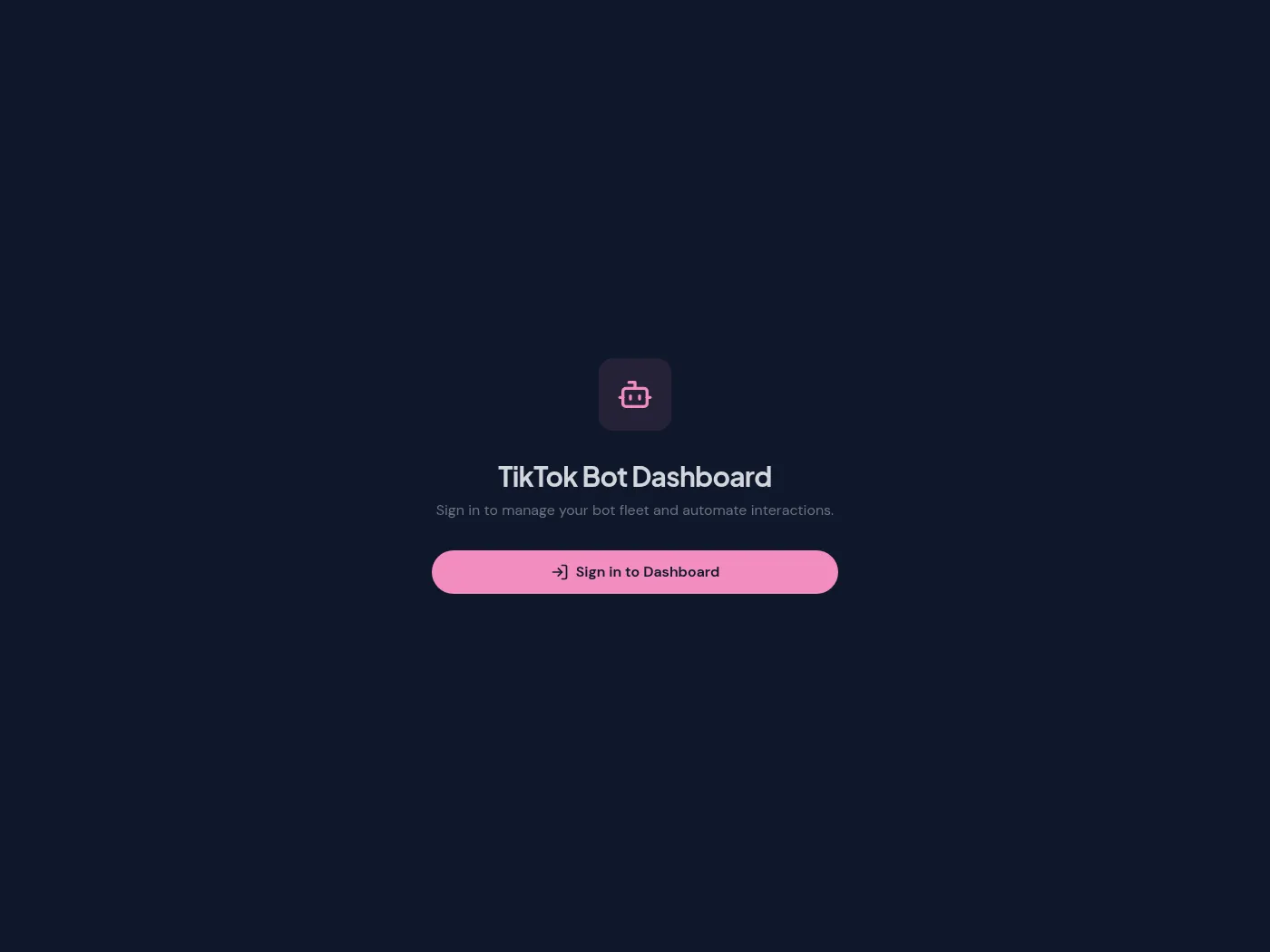 TikTok Bot Dashboard
