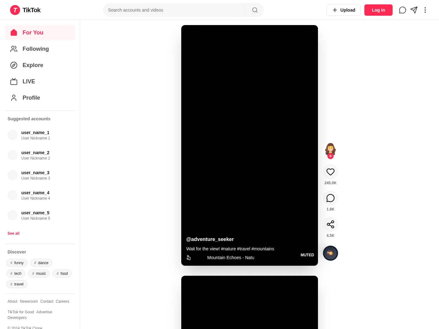 TikTok Clone Web