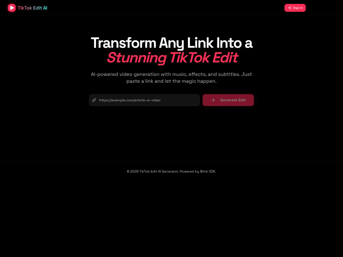 TikTok Edit Generator