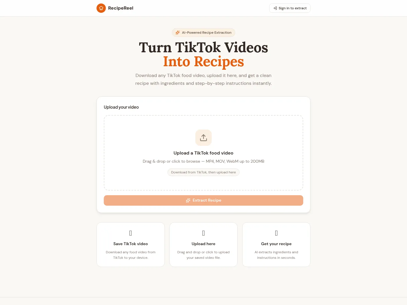 TikTok Recipe Extractor