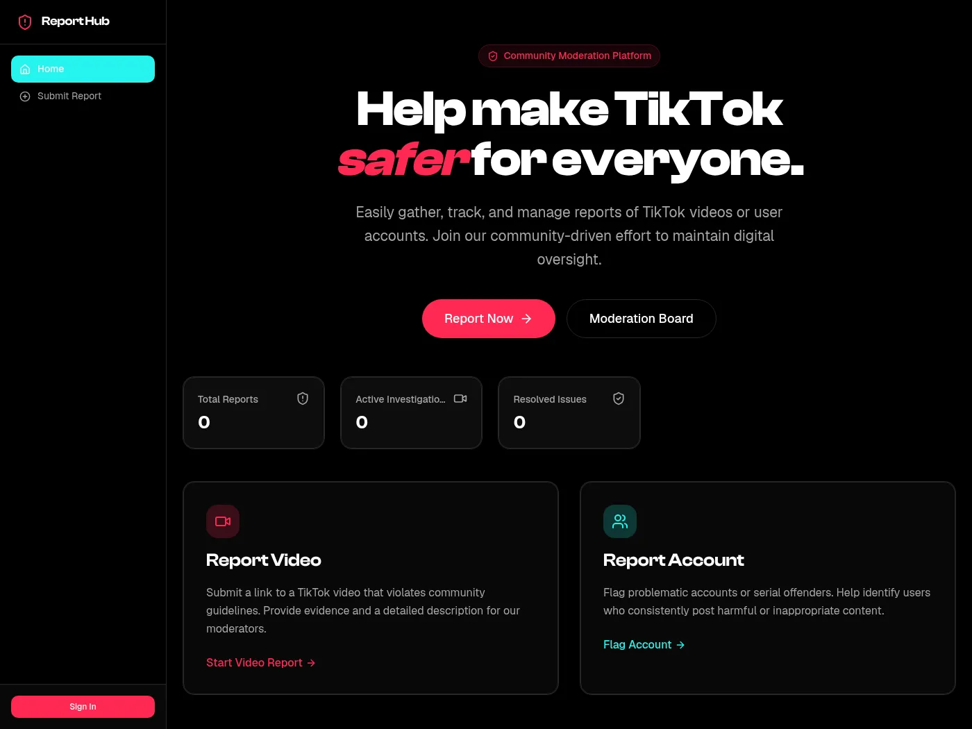 TikTok Report Hub