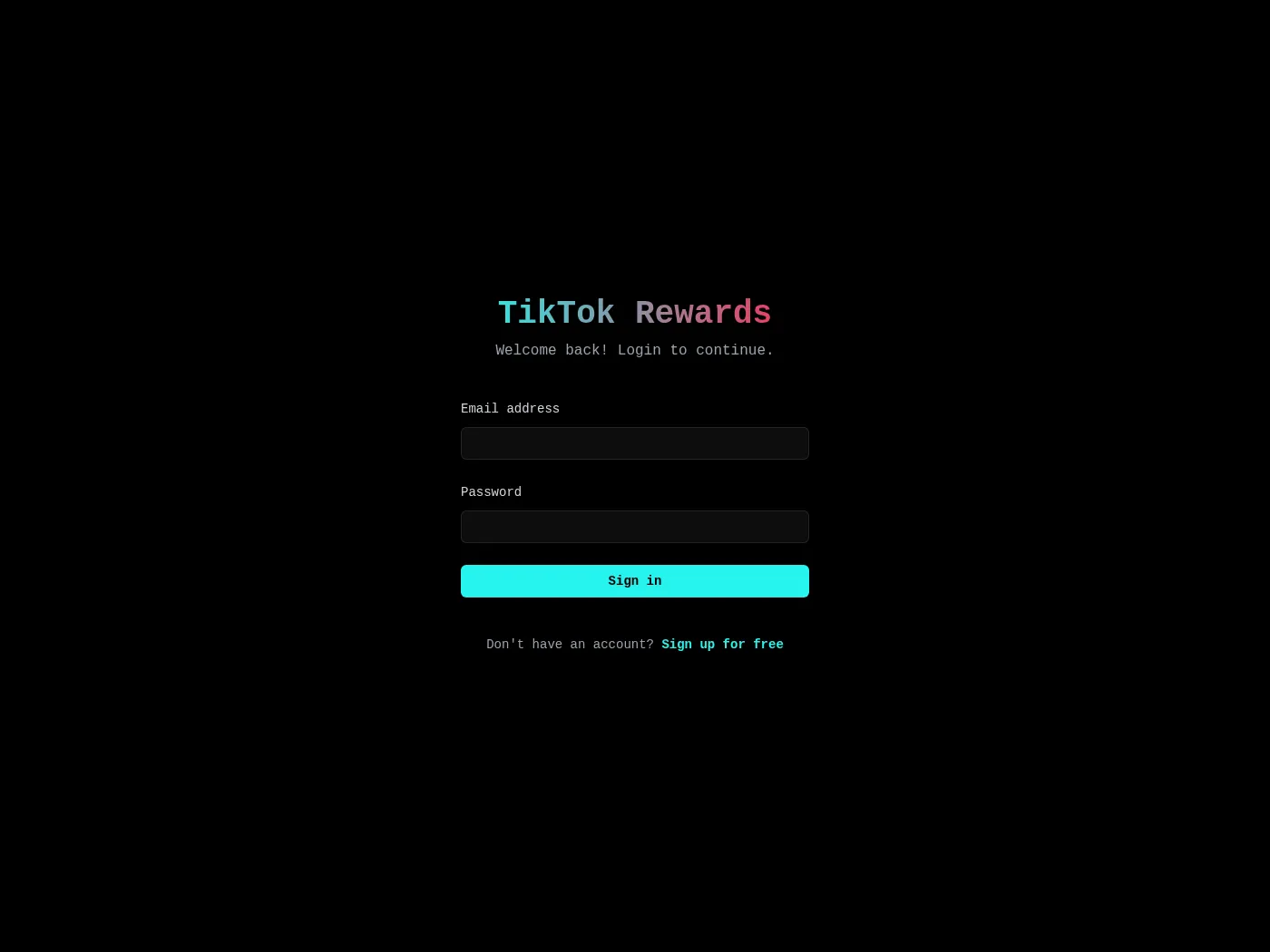 TikTok Rewards Clone