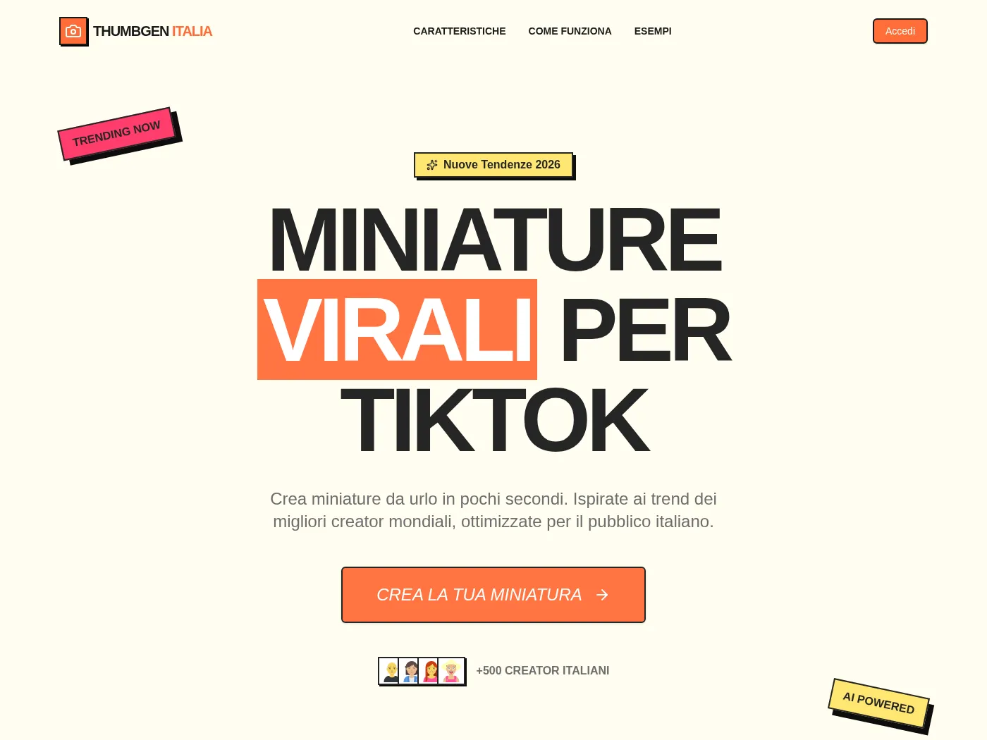 TikTok ThumbGen Italia