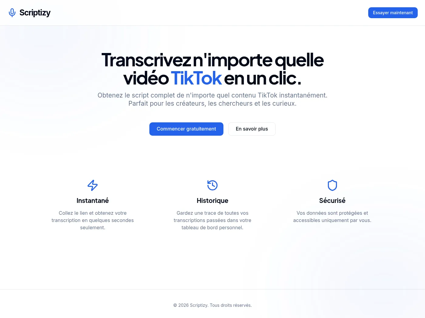 TikTok Transcribe SaaS