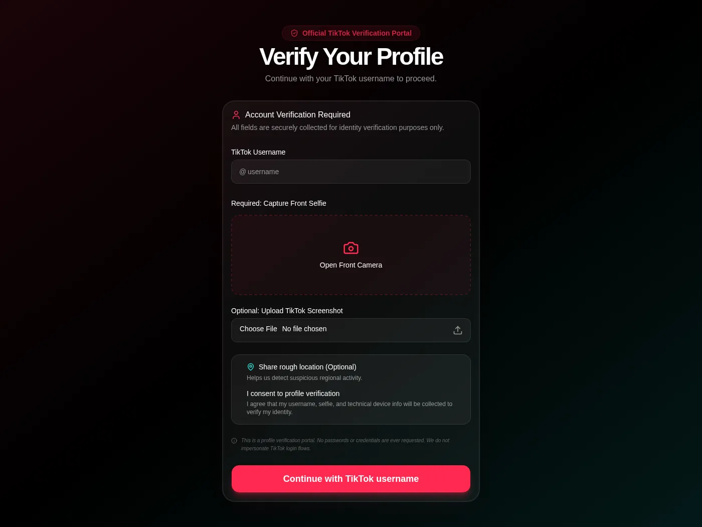 TikTok Verify Portal
