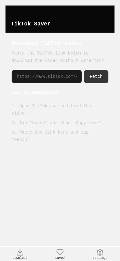 TikTok Video Saver
