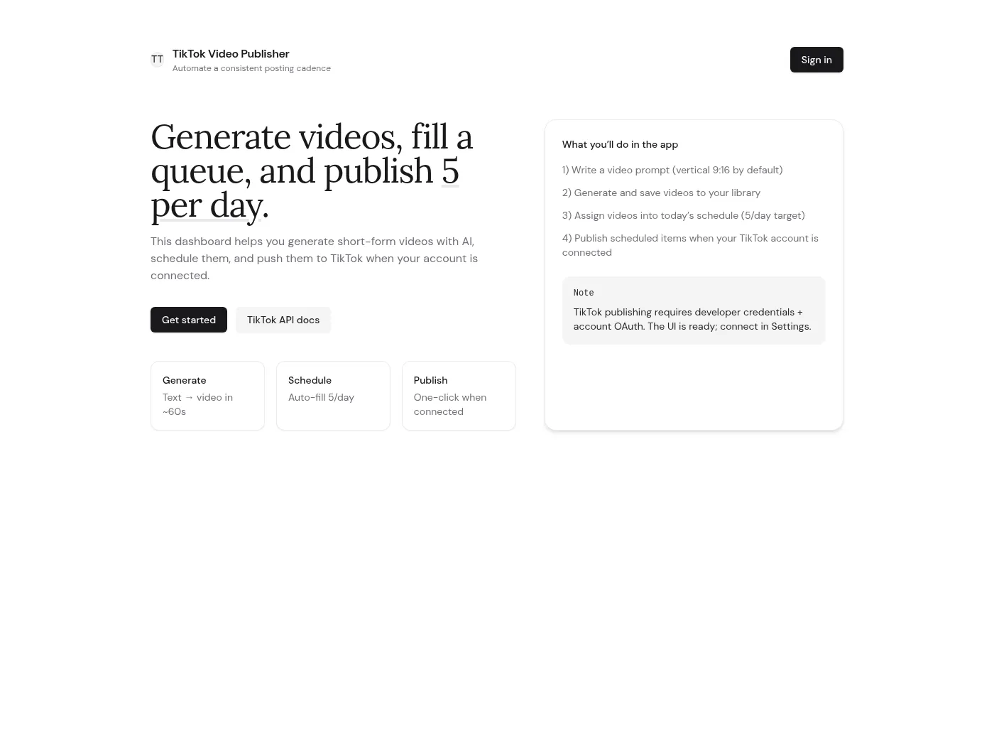 TikTok Video Publisher