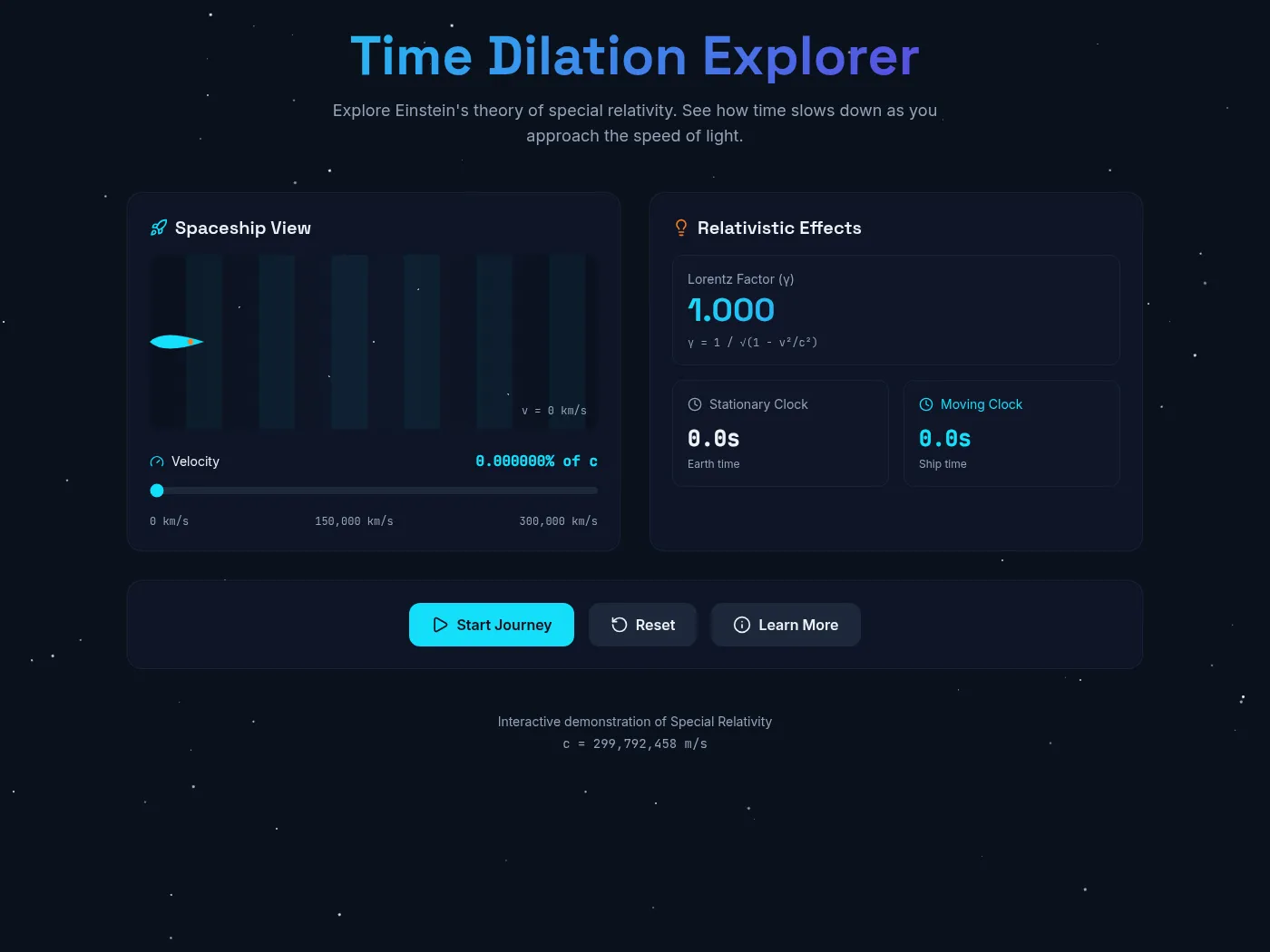 Time Dilation Explorer