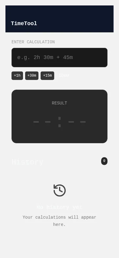 TimeTool Web Utility