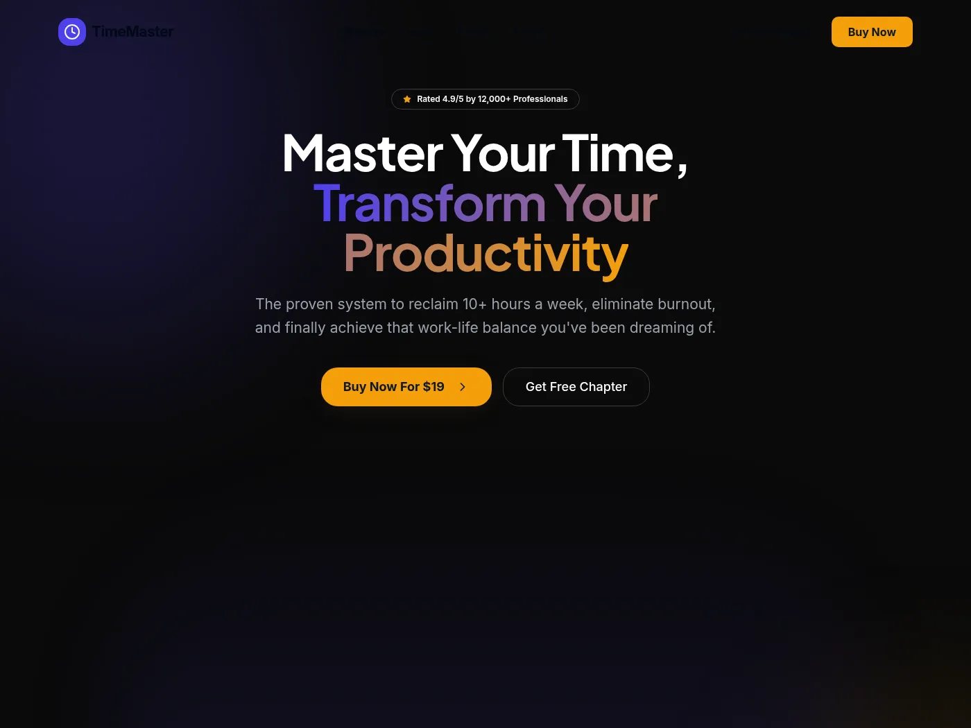 TimeMaster Launch Page