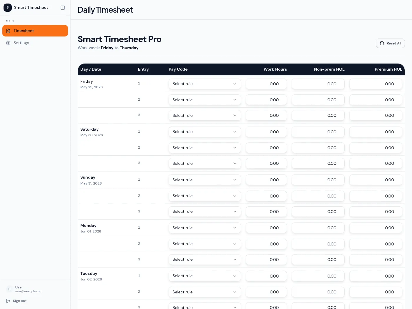 Smart Timesheet Pro