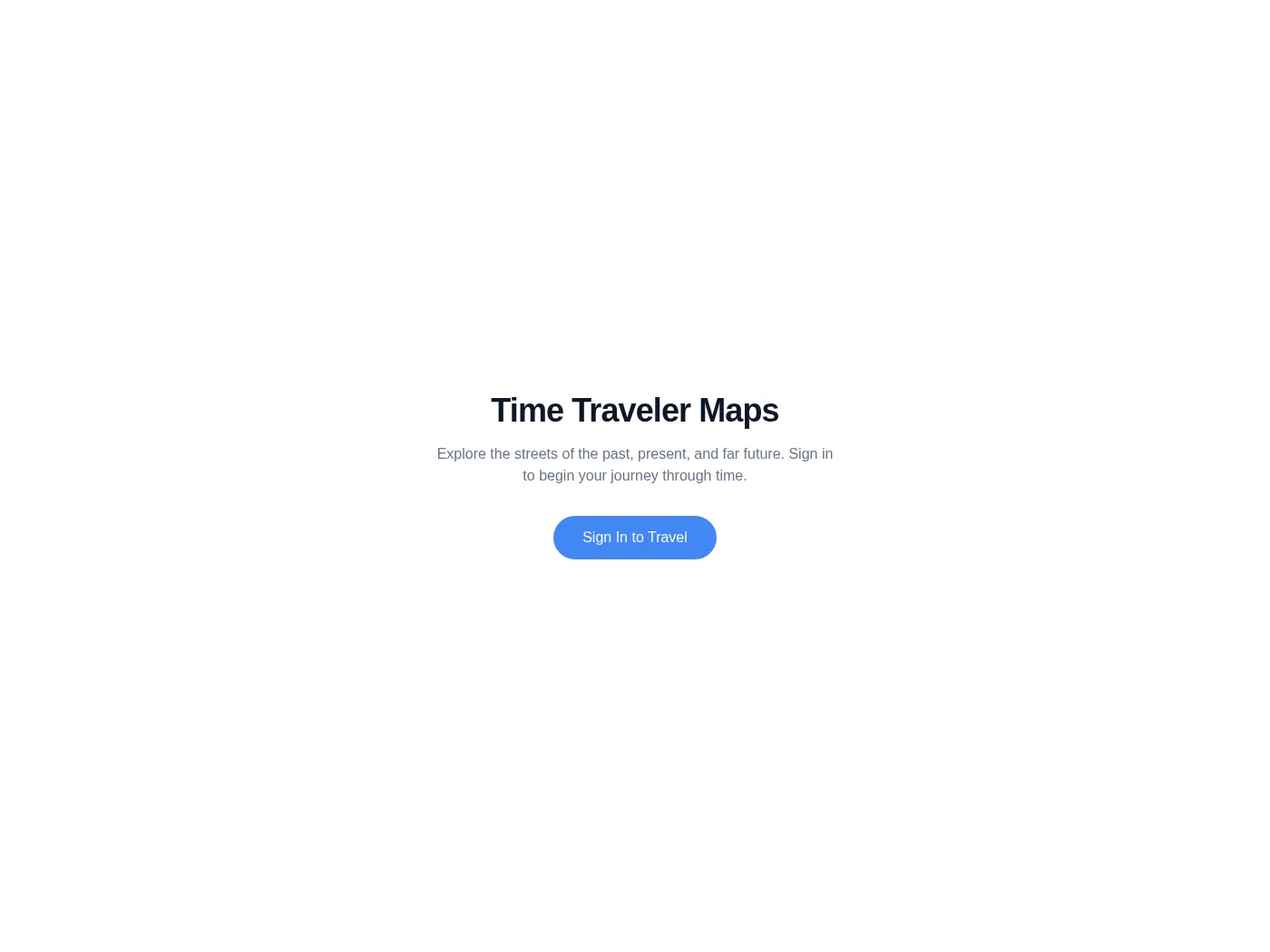 Time Traveler Maps