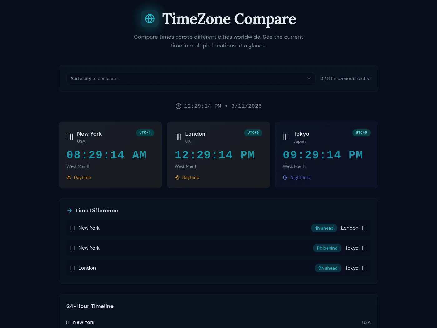 TimeZone Compare App