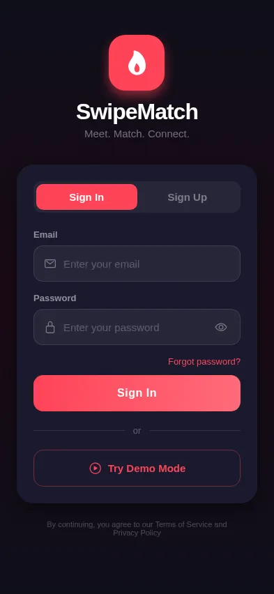 SwipeMatch Dating App