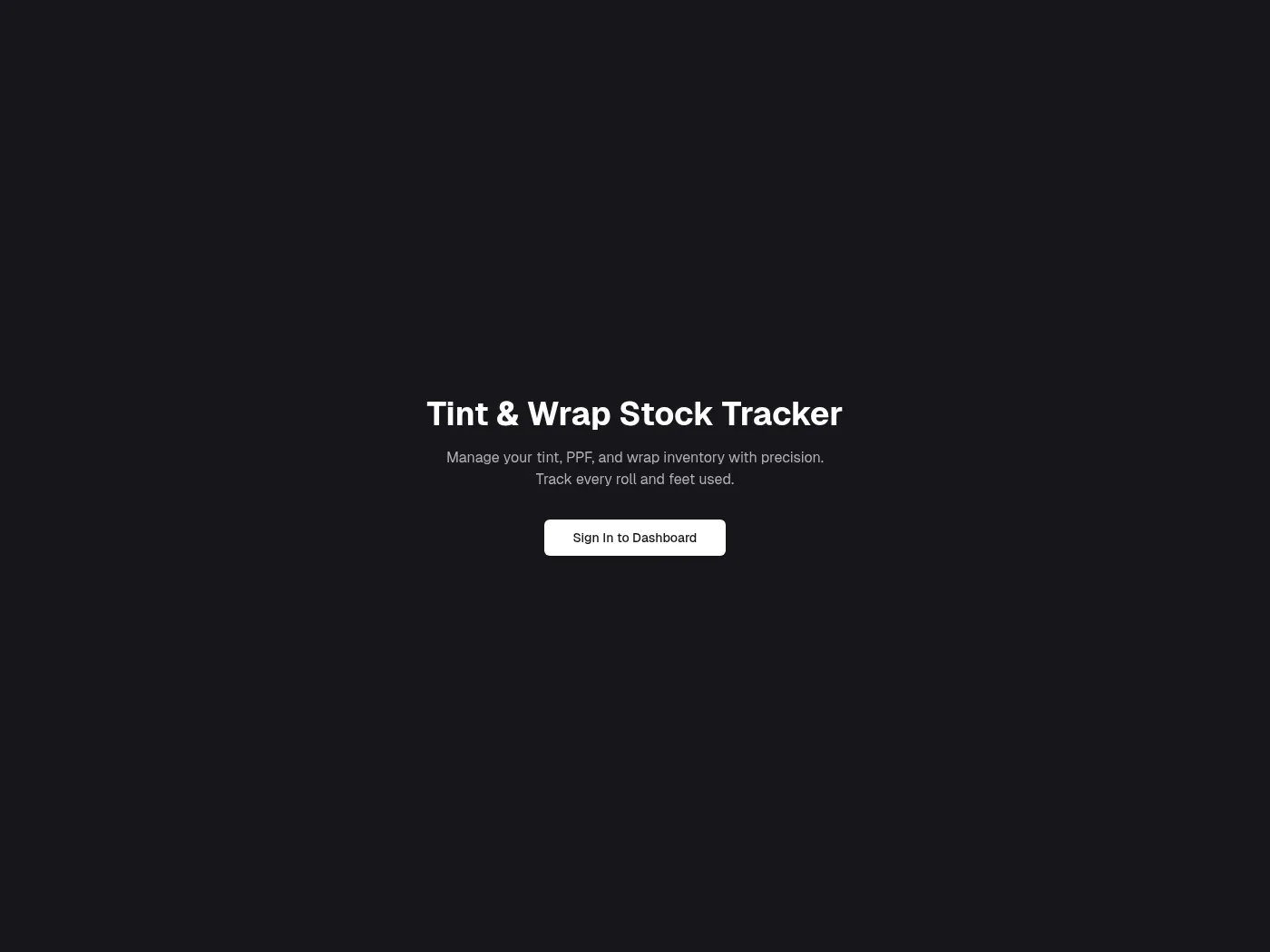 Tint & Wrap Stock Tracker
