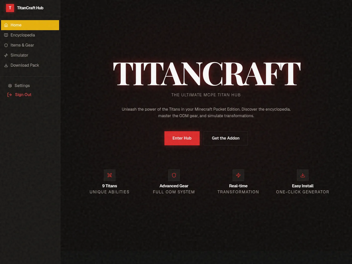 TitanCraft MCPE Add-on