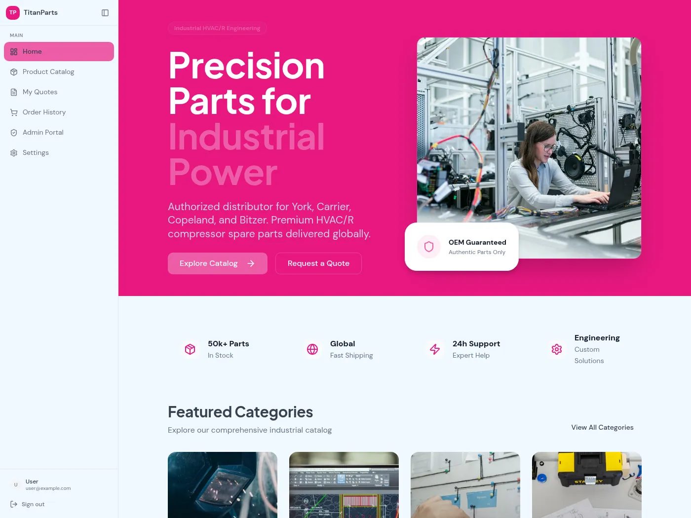 TitanParts B2B Ecommerce