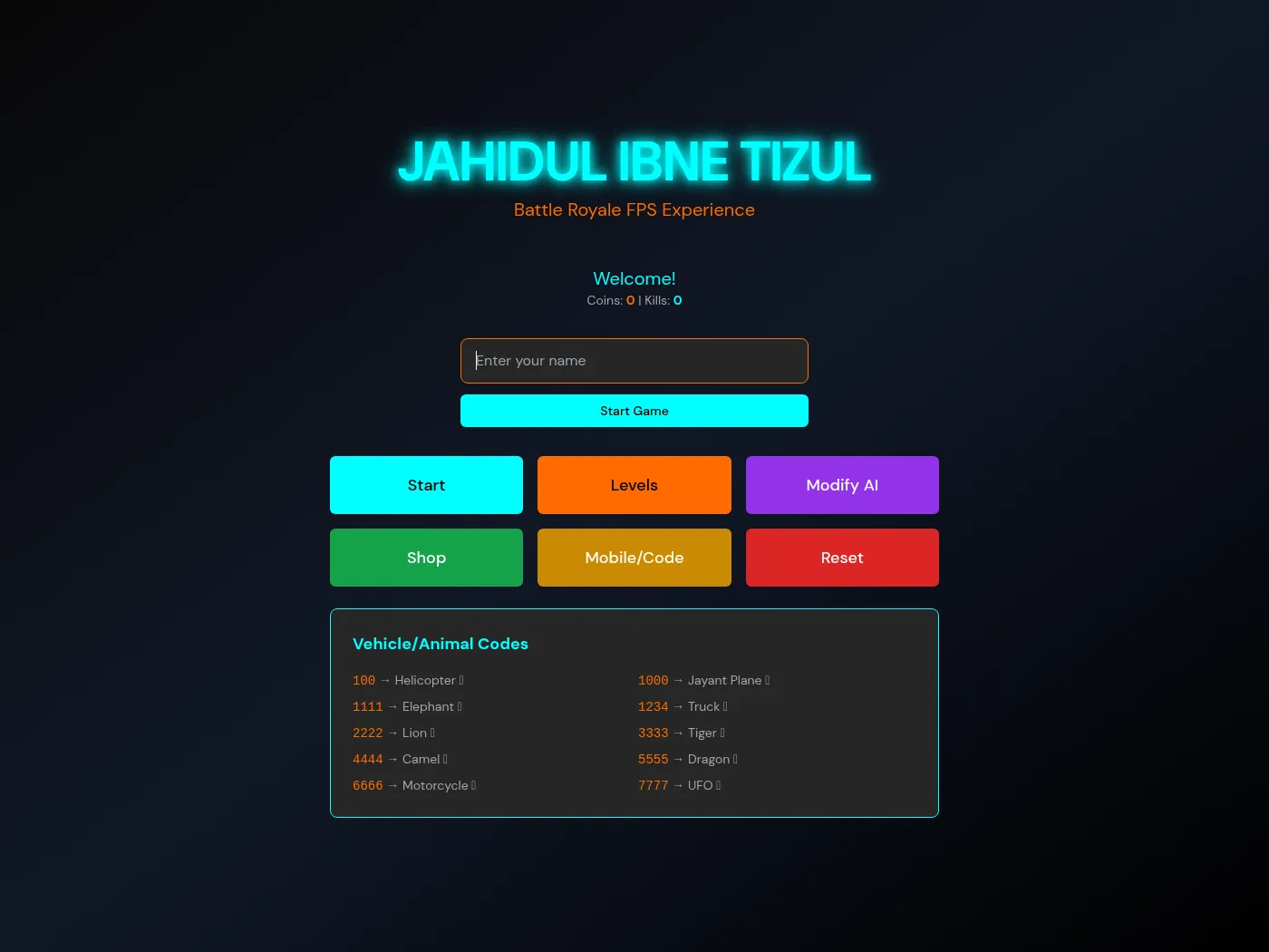 Tizul Open World FPS