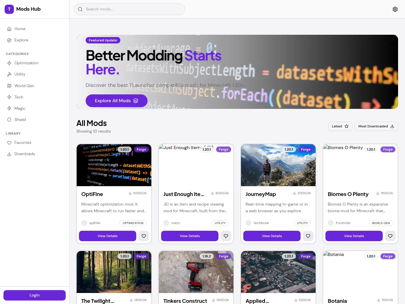 TLauncher Mods Hub