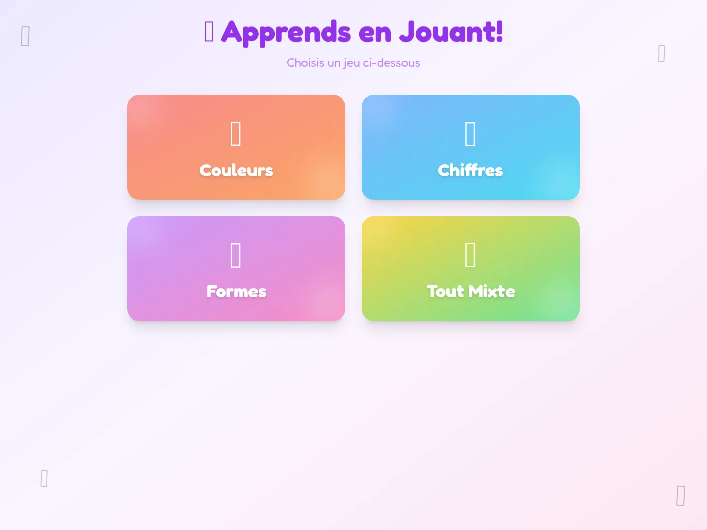 Toddler Age Learning Game