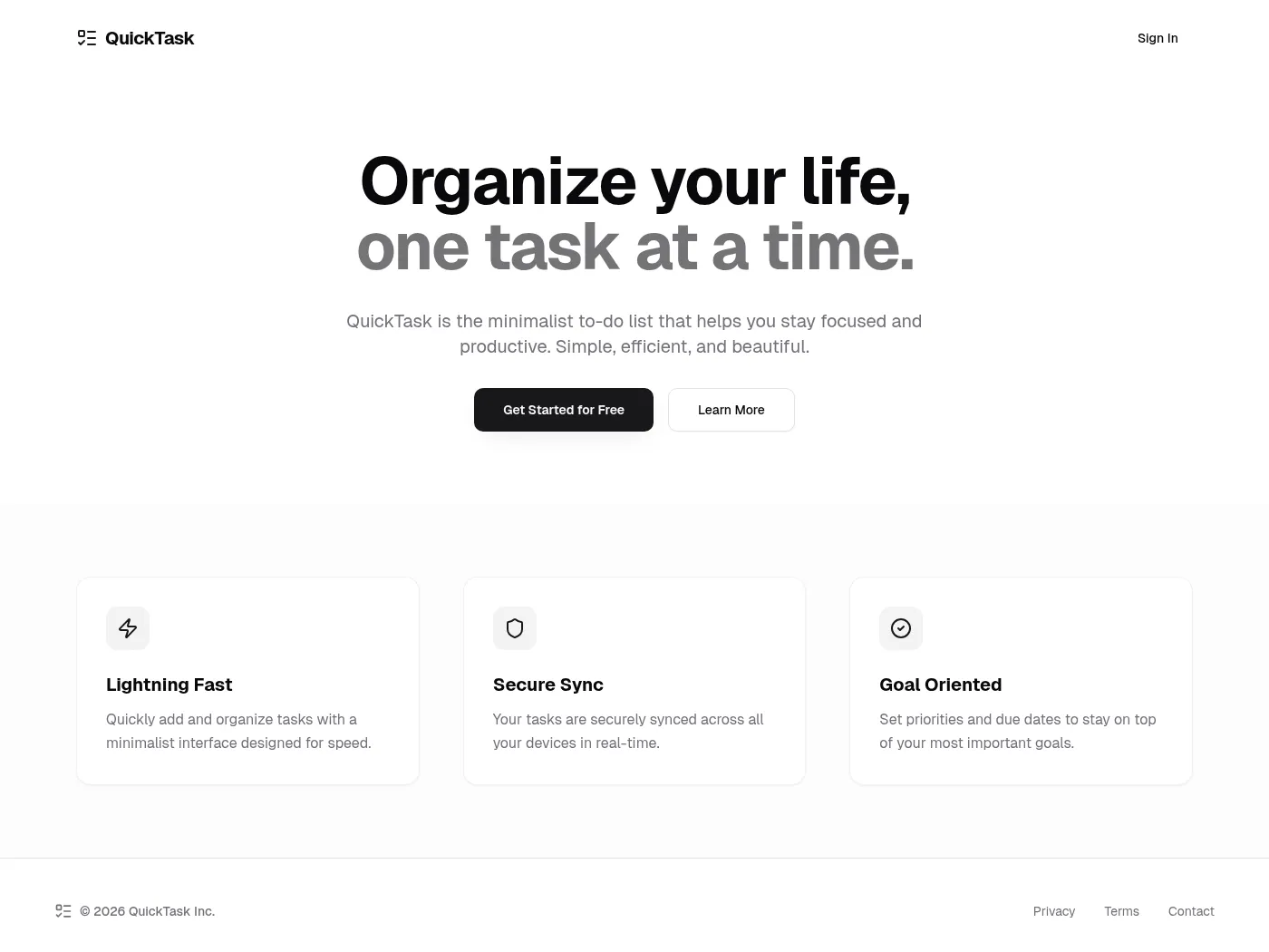 QuickTask To-Do List