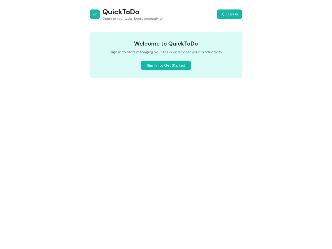 QuickToDo Web App